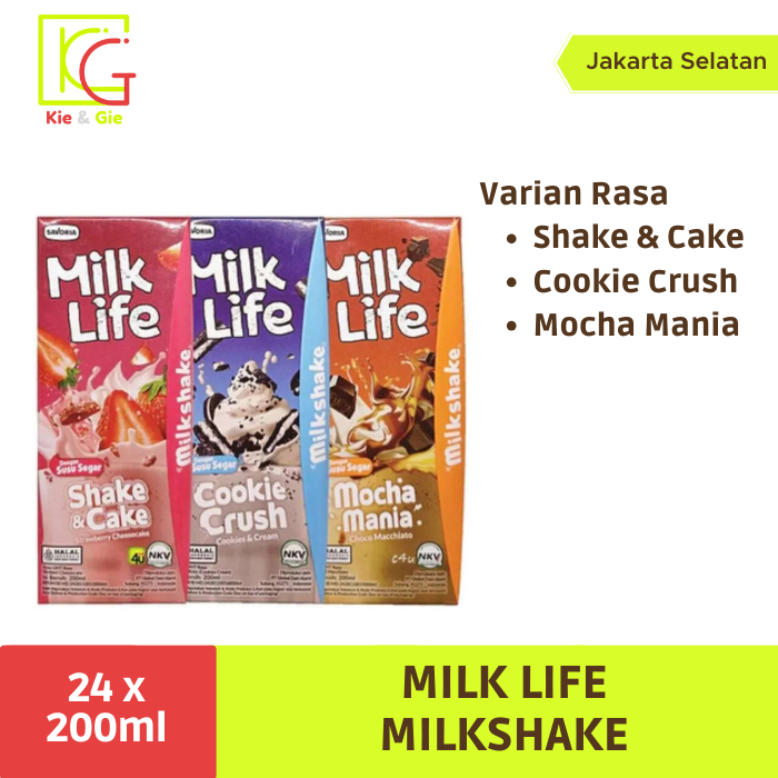 Jual Milk Life MilkShake susu UHT 200ML 1 dus isi 24 pcs | Shopee Indonesia