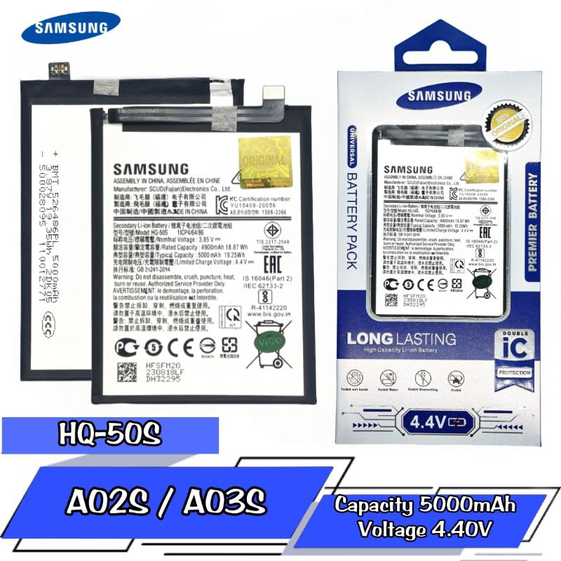 Jual Baterai ORIGINAL Samsung Galaxy A02S / A03S / HQ-50S / A025F / A037F / A03 battery batre ...