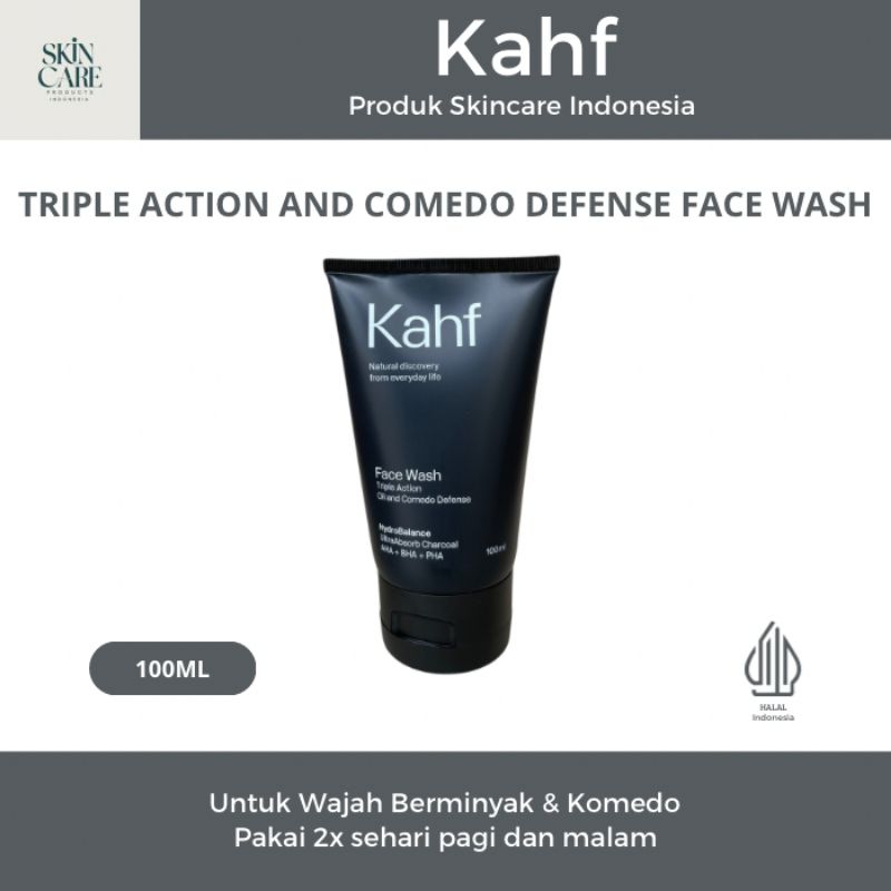 Jual Kahf Triple Action Oil and Comedo Defense Face Wash 100 ml - Sabun ...