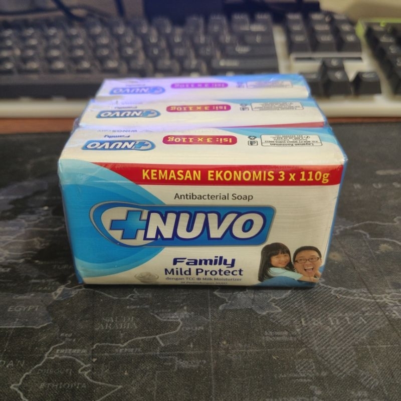 Jual NUVO Family Mild Protect Batang isi 3 x 110g / Nuvo Soap Bar 110gr isi 3 | Shopee Indonesia