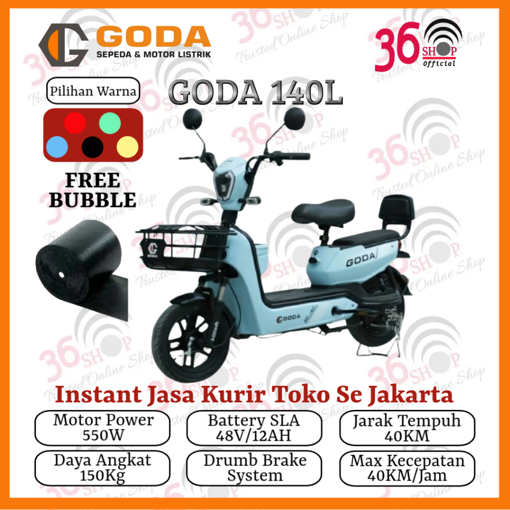 Jual Sepeda Listrik GODA 140A + 140L Sepeda Listrik 500watt Garansi ...