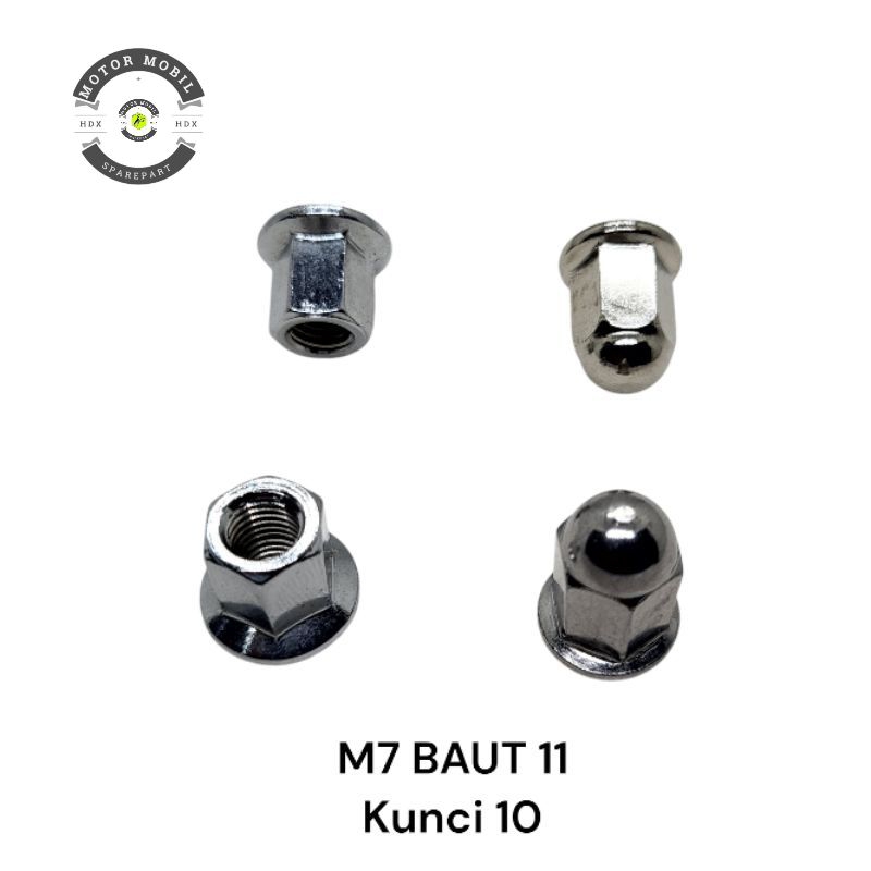 Jual Mur Topi m7 Baut 11 Kunci 10 Mur Panjang Crom Original Mur Blok Head Knalpot DLL | Shopee ...