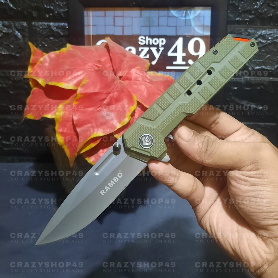 Jual Pisau Lipat Survival Rambo P1468 - Hijau | Shopee Indonesia