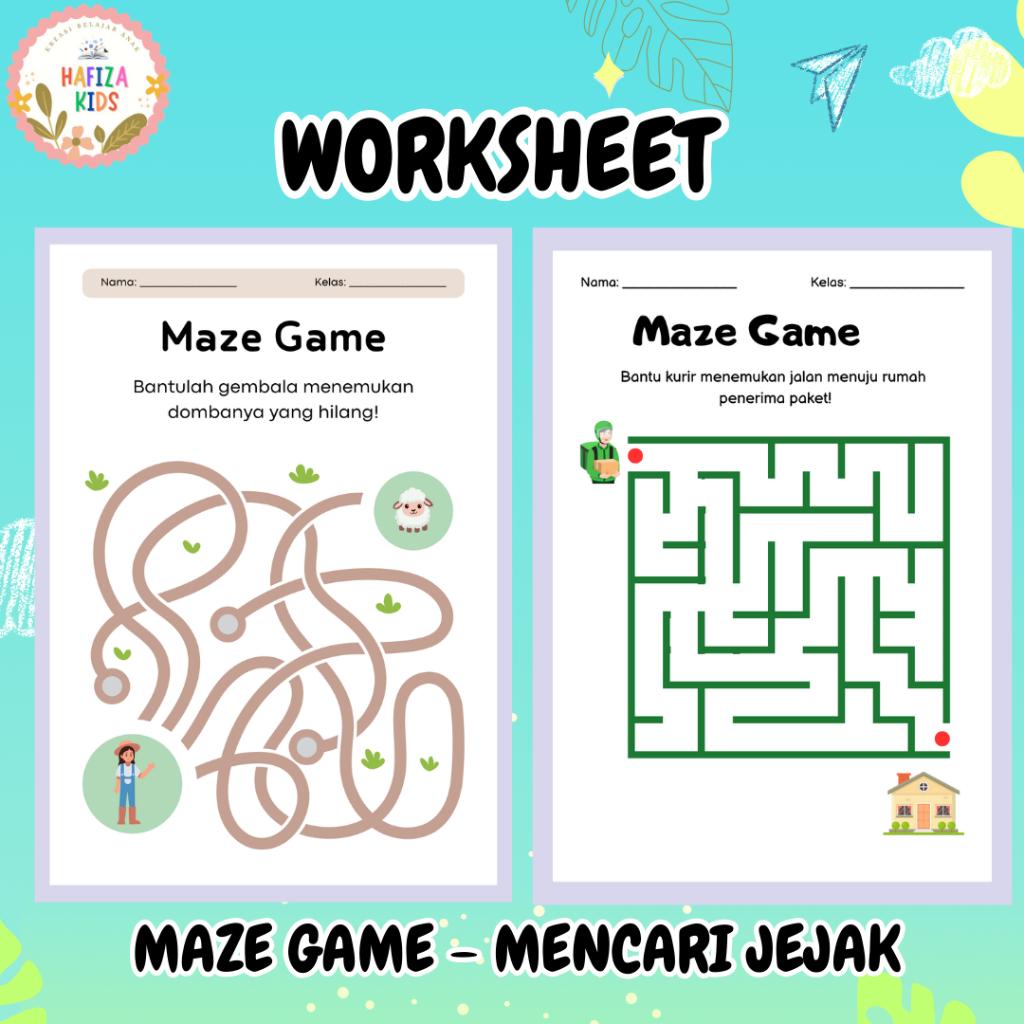 Jual WORKSHEET MAZE Mencari Jejak Untuk Anak Usia 3 - 6 Tahun | Shopee ...