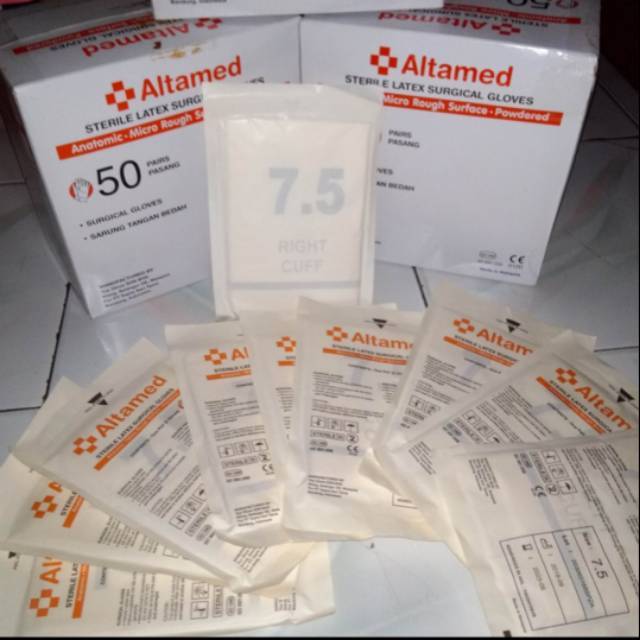 Jual Sarung tangan STERIL Altamed -Surgical Glove Sterile ALTAMED STERIL LATEX/ pasang | Shopee ...