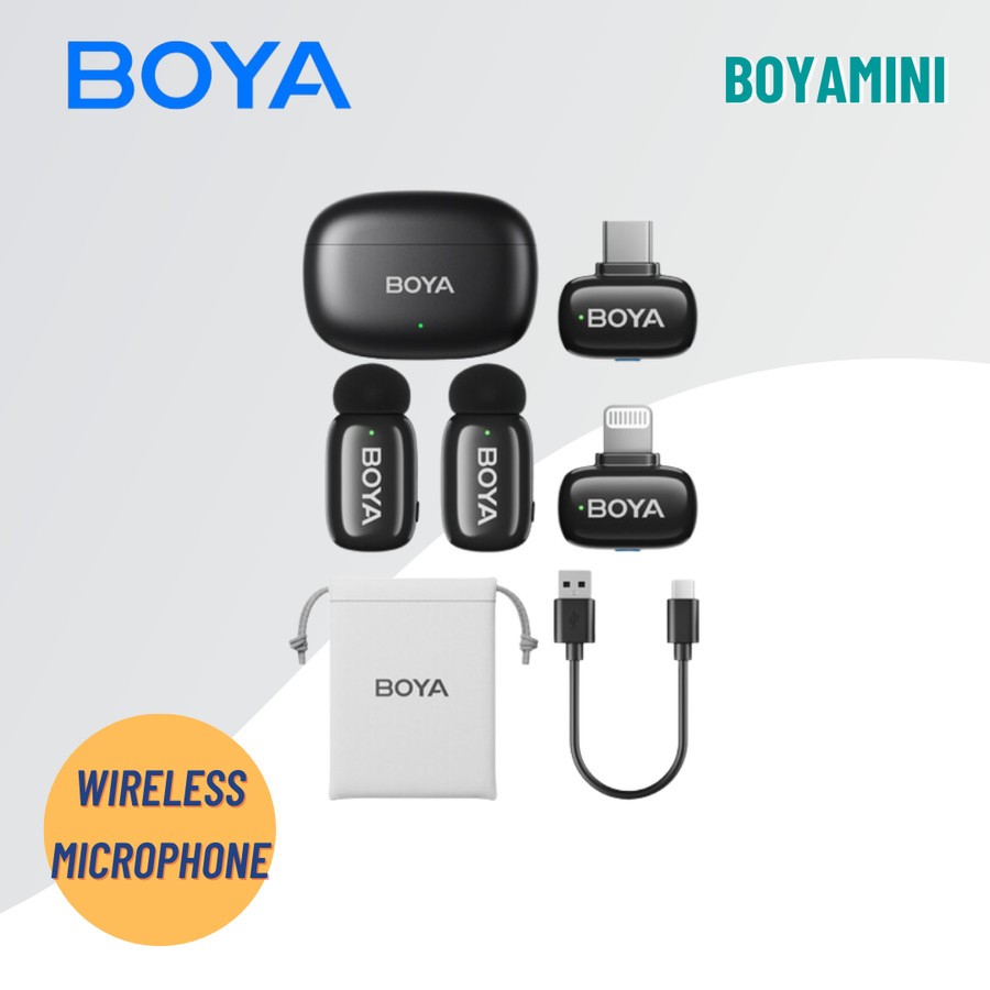 Jual BOYA mini 2-Person Tiny Wireless Microphone System with Lightning ...