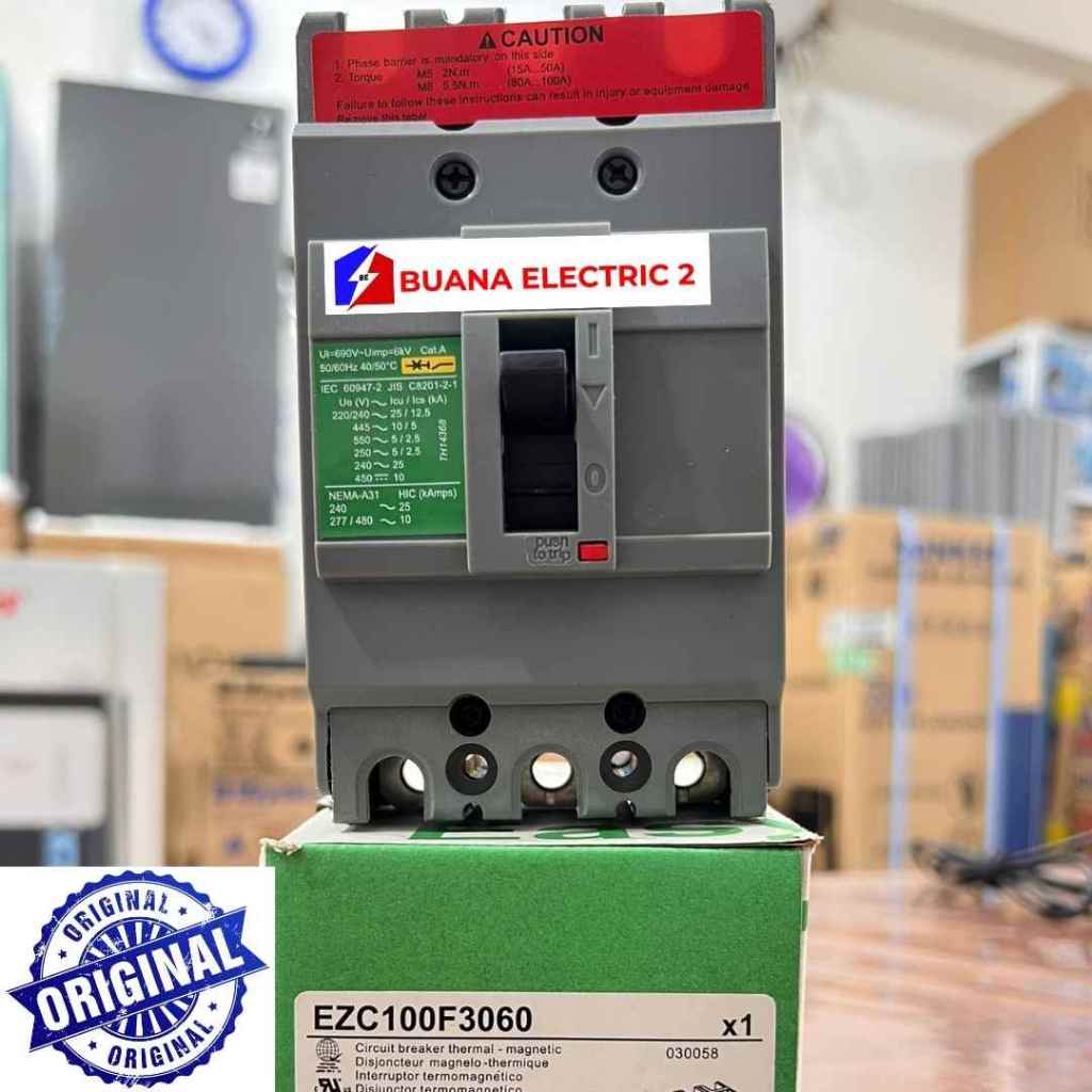 Jual Breaker MCCB Schneider EZC100F3060 3P 60A | Shopee Indonesia