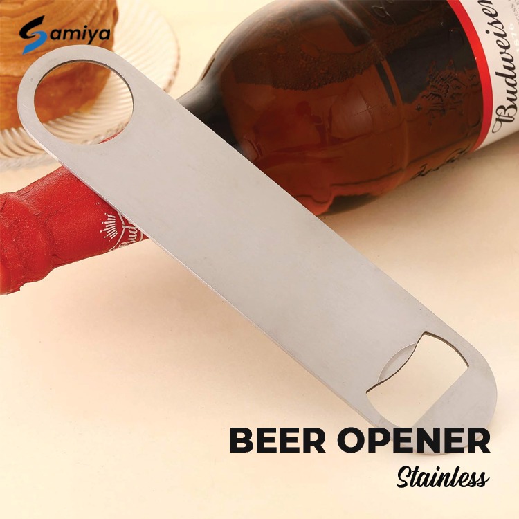Jual beer bottle opener flat / alat pembuka tutup botol datar stainless ...