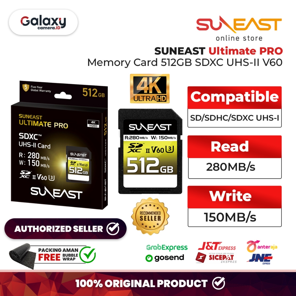 Jual SUNEAST SDXC UHS-II Card 512GB Memory Card Ultimate PRO V60 Series Resmi | Shopee Indonesia