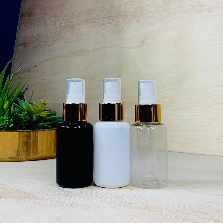 Jual Botol Spray 60 ML / Botol PET 60 ML - Tutup Spray Gold / Botol ...