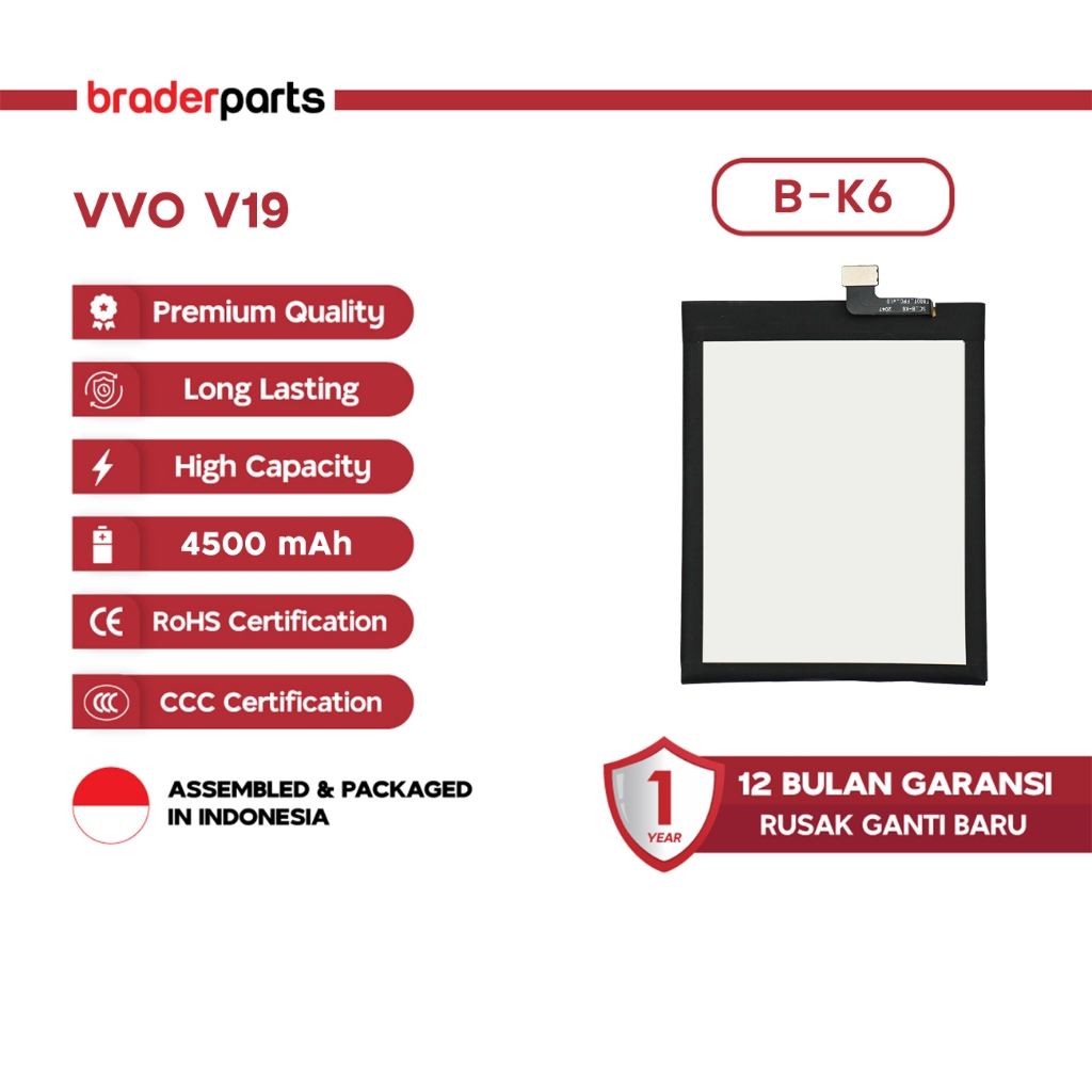 Jual BraderParts Baterai Power Boost Battery Original BPBT-G02-000443 VV V19 B-K6 | Shopee Indonesia
