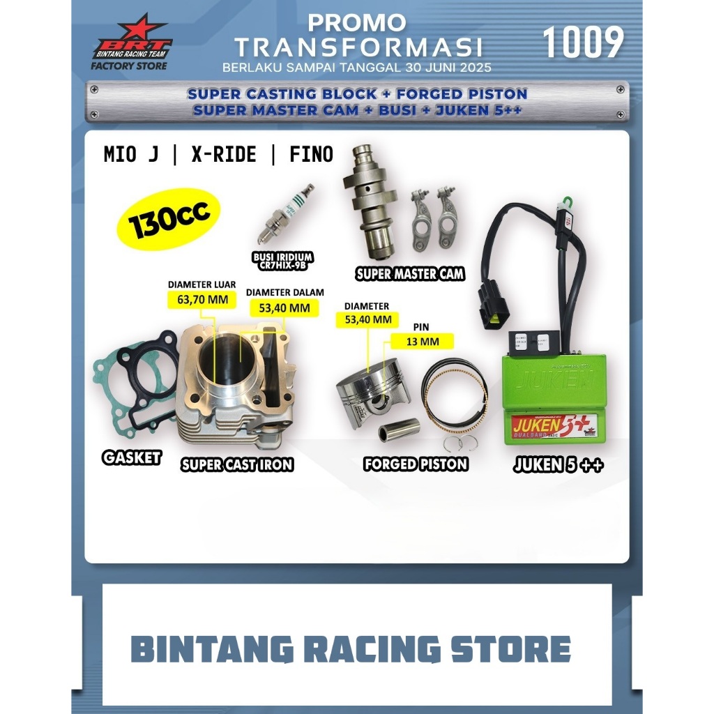 Jual Paket Bore Up Kit BRT 53.40 + Noken As + Juken 5 ++ Yamaha Mio J ...