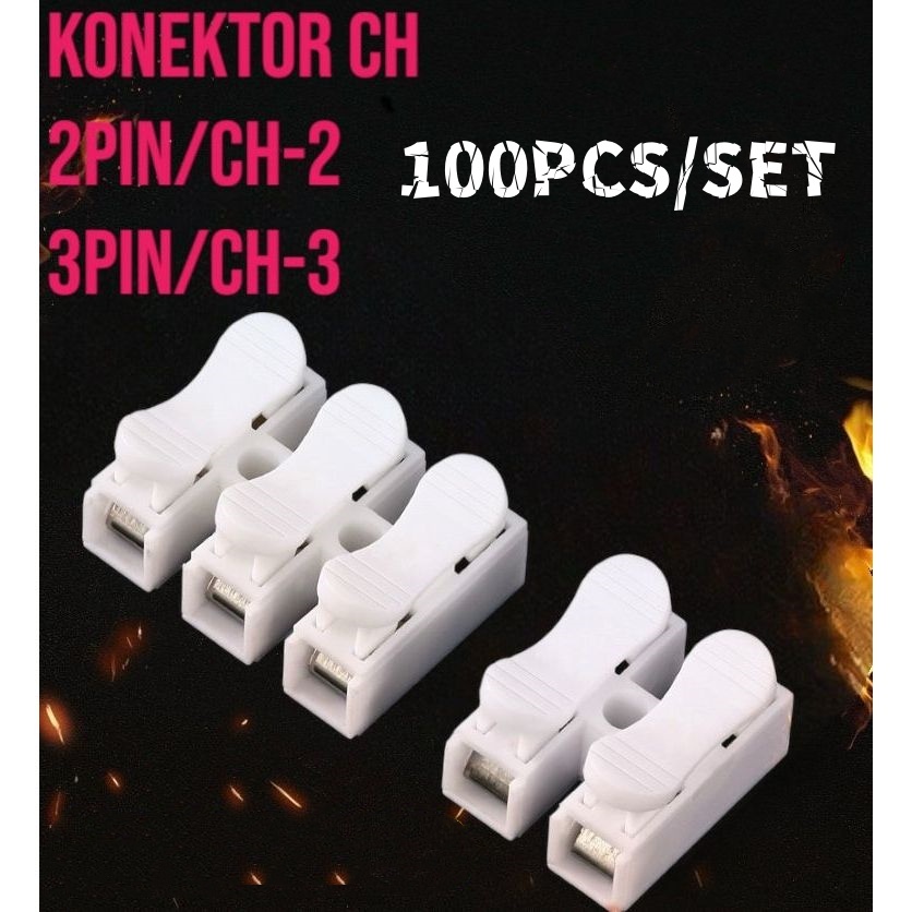 Jual 100PCS Quick Connect 2 Wire Connector Spring Terminal Socket ...