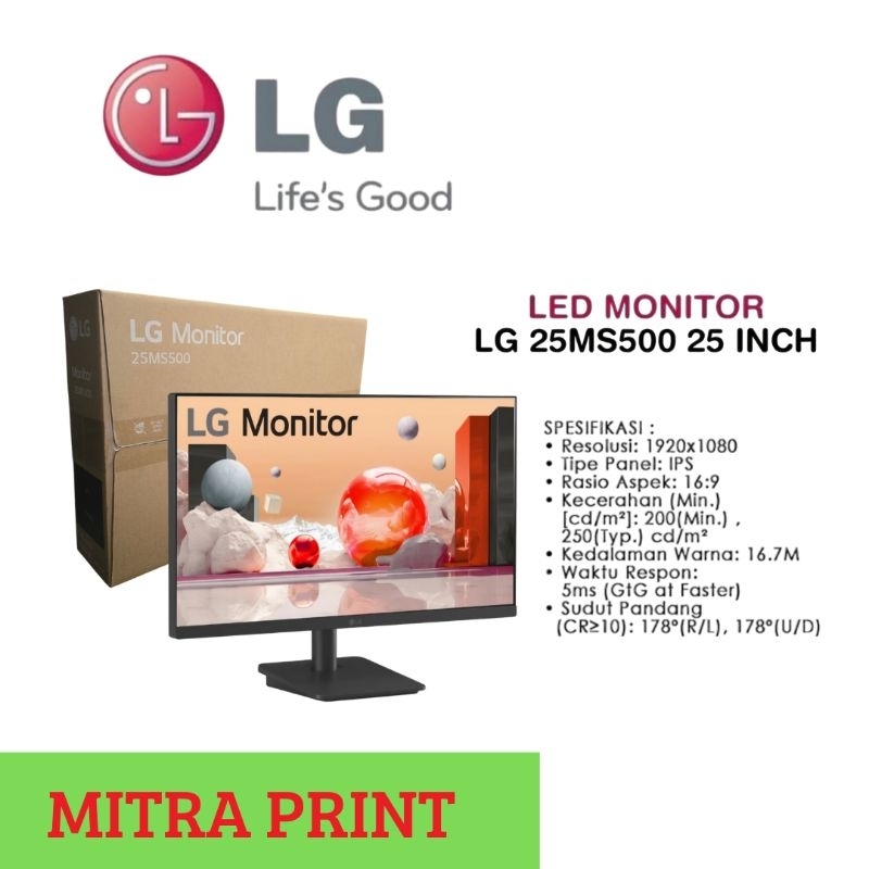Jual LG 25MS500-B 25" FHD Monitor With AMD FreeSync 100Hz | Shopee ...