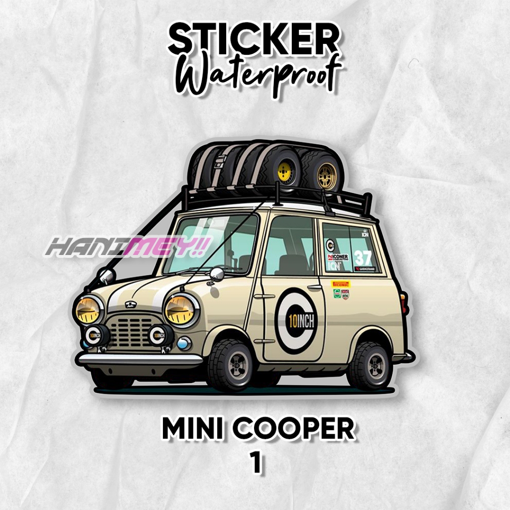 Jual Stiker Chibi Mini Cooper / Sticker JDM cars Waterproof | Shopee ...
