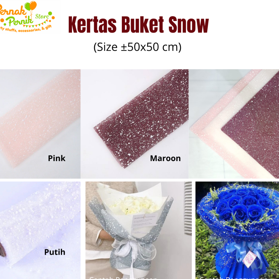 Jual Kertas Buket Snow Tile/Kertas Salju Bucket Bunga/Kertas Buket ...