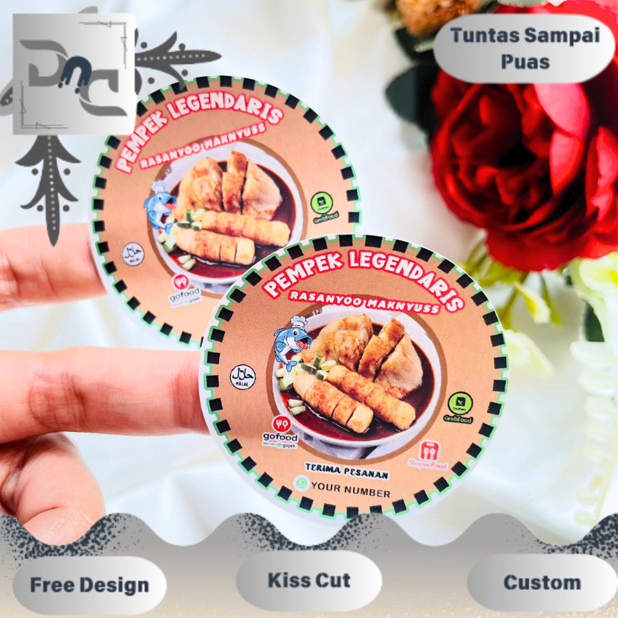 Jual 5-8 Sticker Murah DND Pempek Palembang Stiker Tekwan Makanan Khas ...