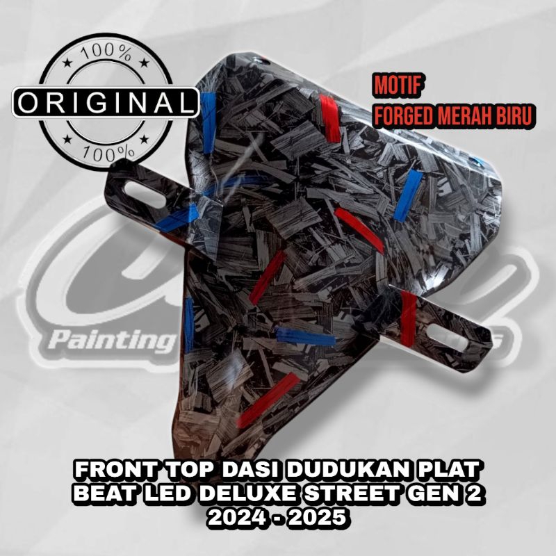Jual cover panel kecil front top dasi dudukan plat beat LED DELUXE STREET gen 1 carbon wtp merah ...
