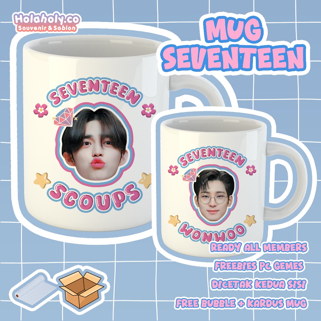 Jual Gelas SEVENTEEN Mug SEVENTEEN SVT (READY) (COD) Gelas Foto gemes ...