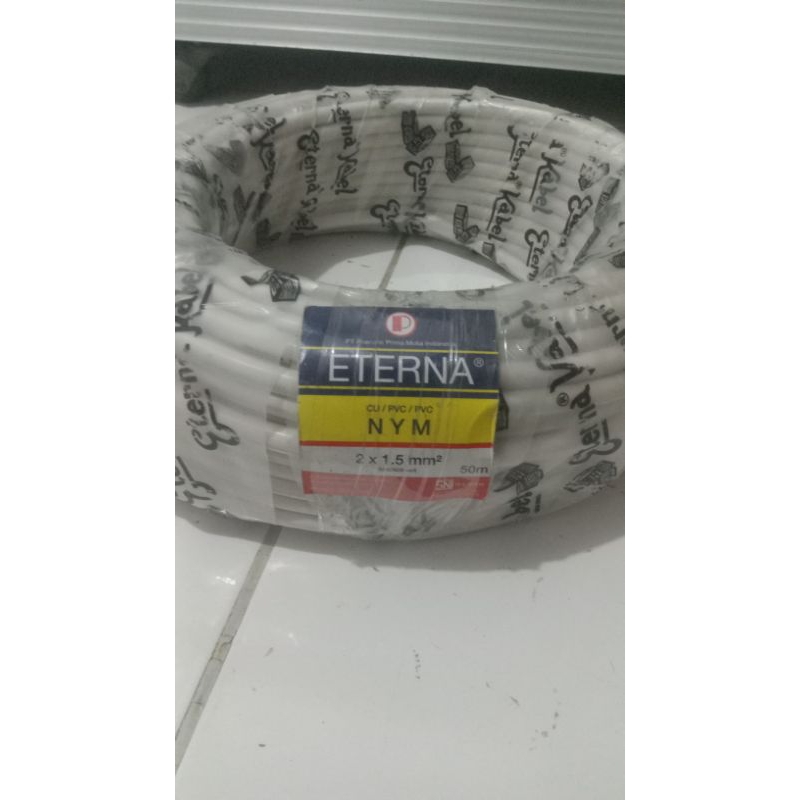 Jual kabel eterna NYM 2x1,5 mm kabel tembaga murni isi 2 harga permeter | Shopee Indonesia
