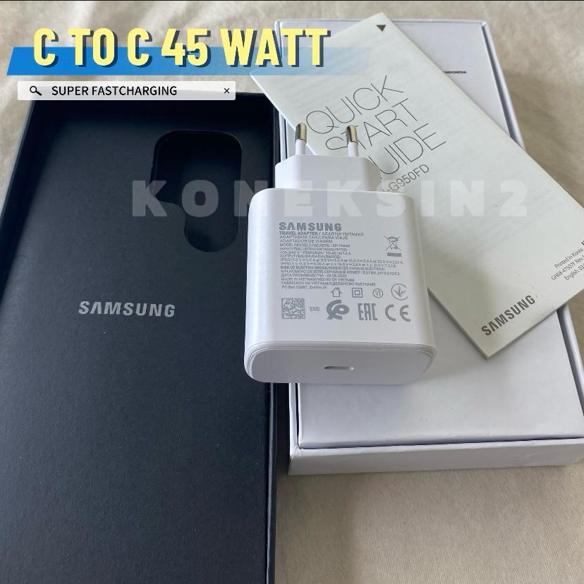 Jual ADAPTOR ORIGINAL SAMSUNG C TO C SUPER FAST CHARGING 45 WATT | Shopee Indonesia