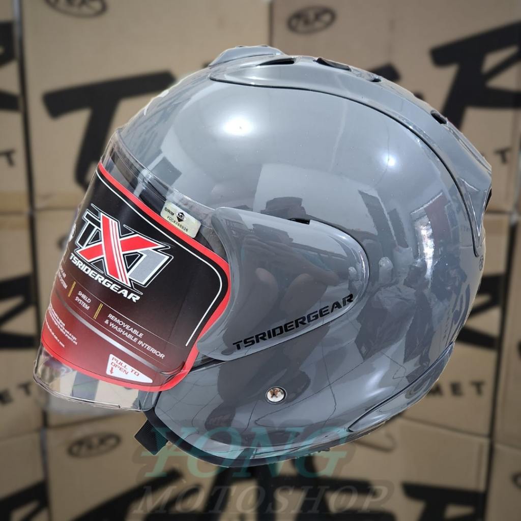 Jual Helm TSR TX1 Abu Modern Grey Original Half Face TSR Helmet TSR TX ...