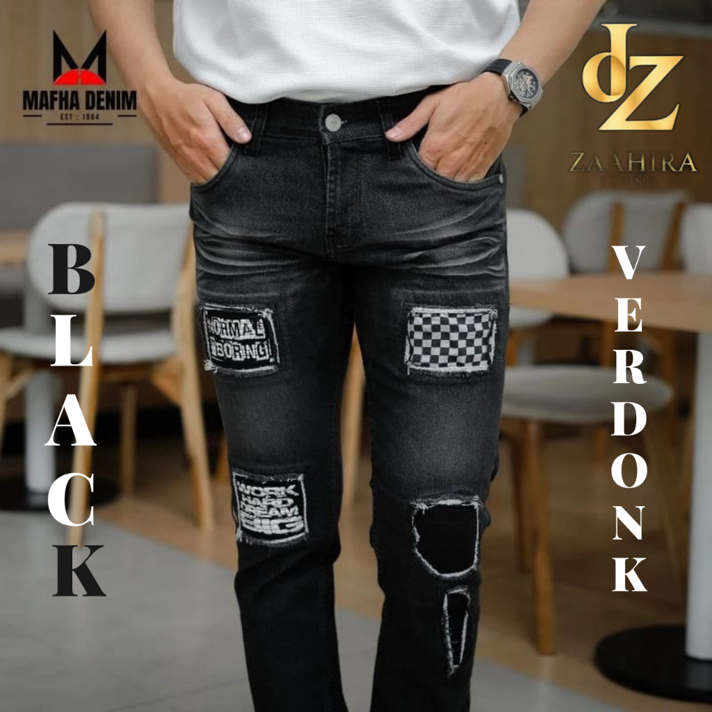 Jual Celana Jeans Denim Robek Destroy Fifty Lokal Wisker Zeg Sobek ...