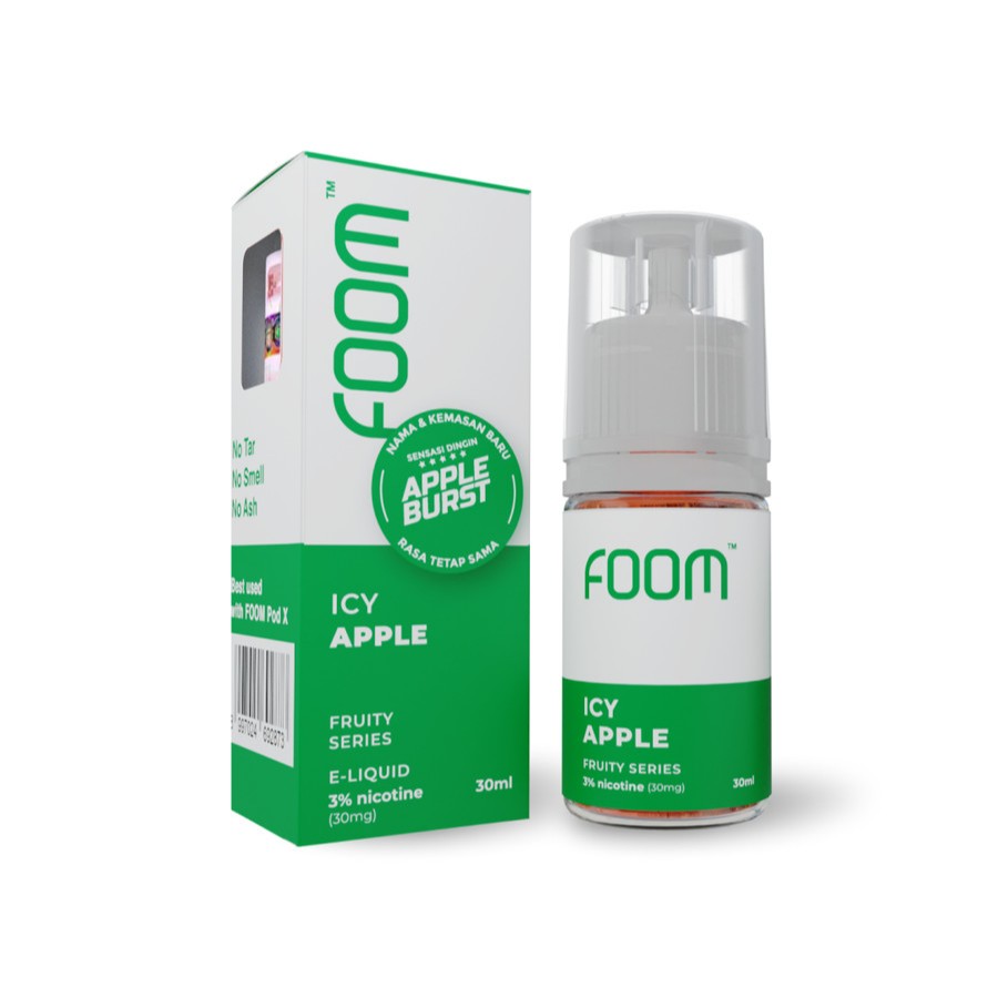 Jual Liquid Foom Apple Burst / Icy Apple Salt Nic 30MG 30ML | Shopee ...