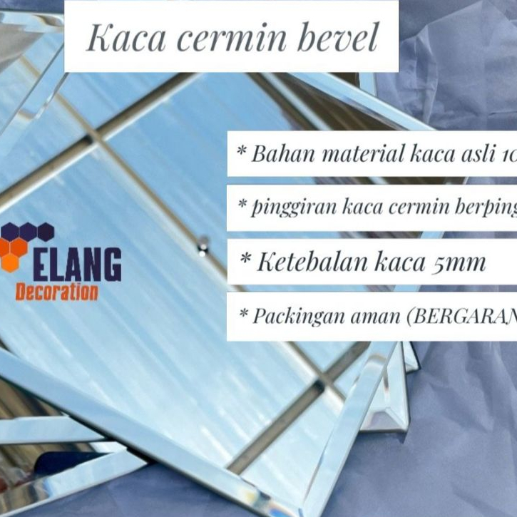 Jual HARGA SATUAN Kaca Cermin Bevel 40 cm Ketebalan 5mm Asli Kaca 100% ...