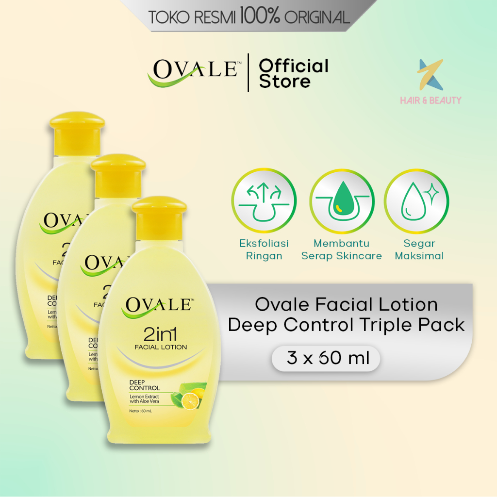 Jual Ovale Facial Lotion Deep Control 60ml Triple Pack | Shopee Indonesia