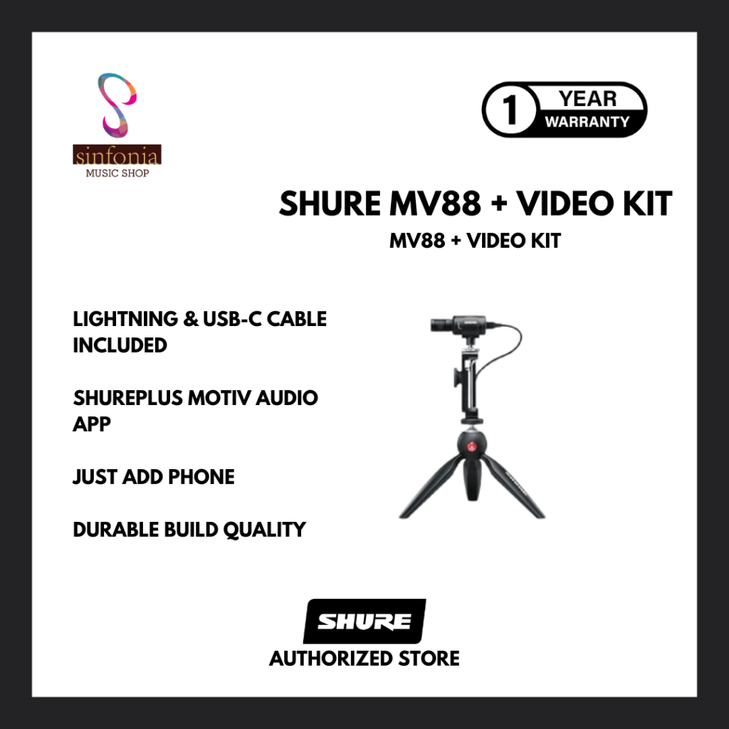 Jual Shure MV88 + Video Kit Professional Microphone | Shopee Indonesia