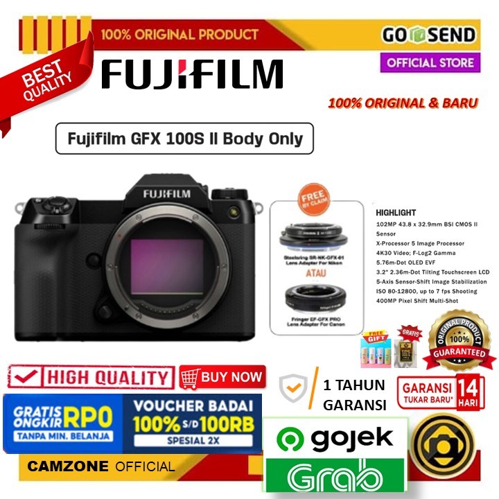 Jual Fujifilm GFX100S II Body Only Fuji GFX100SII GFX 100S Mark II Medium Format | Shopee Indonesia