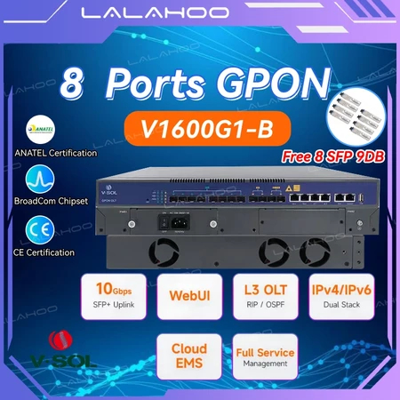 Jual OLT GPON VSOL 8 Ports V1600G1-B Uplink 10GE+ 8 SFP 9DB Layer 3 ...