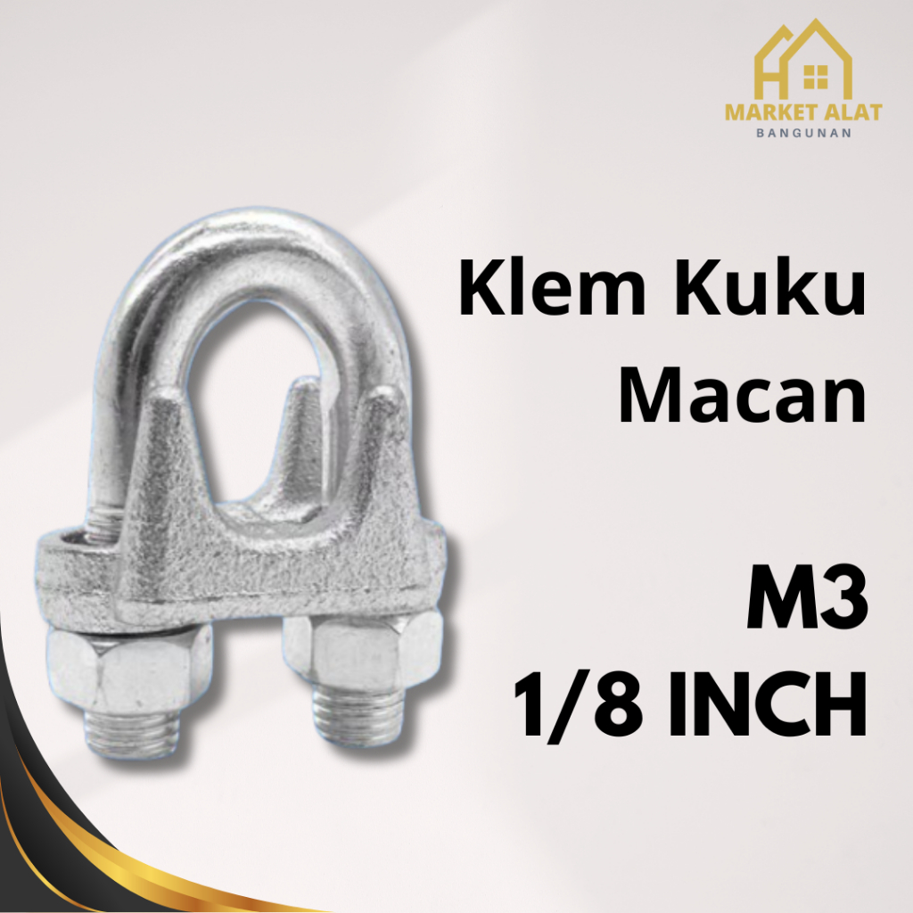 Jual Klem Seling 3 MM / Klem Kuku Macan M3 1/8 Inch / Wire Rope Clamp ...