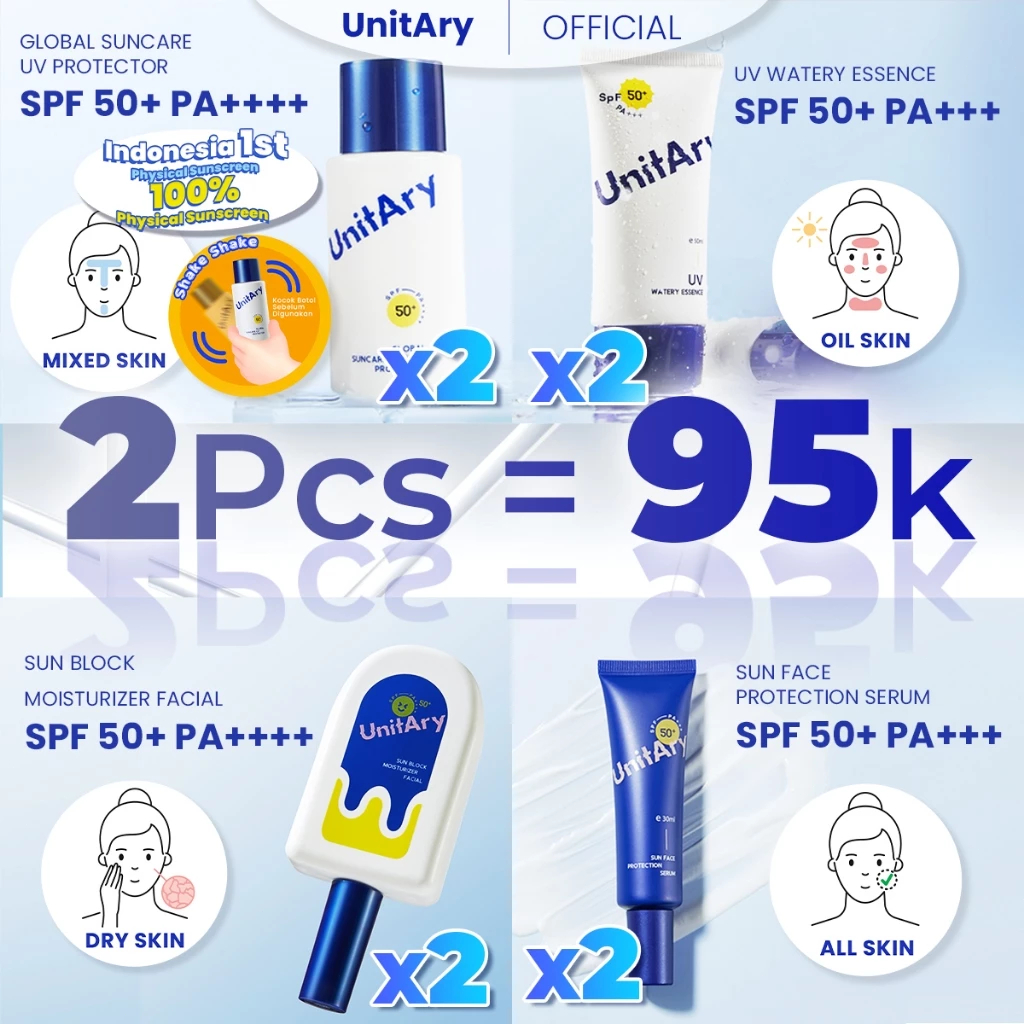 Jual 【BUNDLE DISCOUNT】2PCS UnitAry All Skin SPF 50 PA++++ 2PCS/Set ...