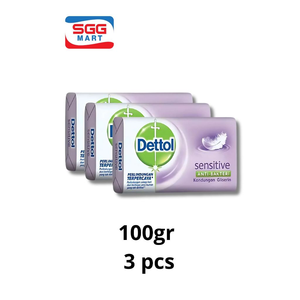 Jual Sabun Dettol Antibacterial Sensitive Ungu 100gr x 3pcs | Shopee ...