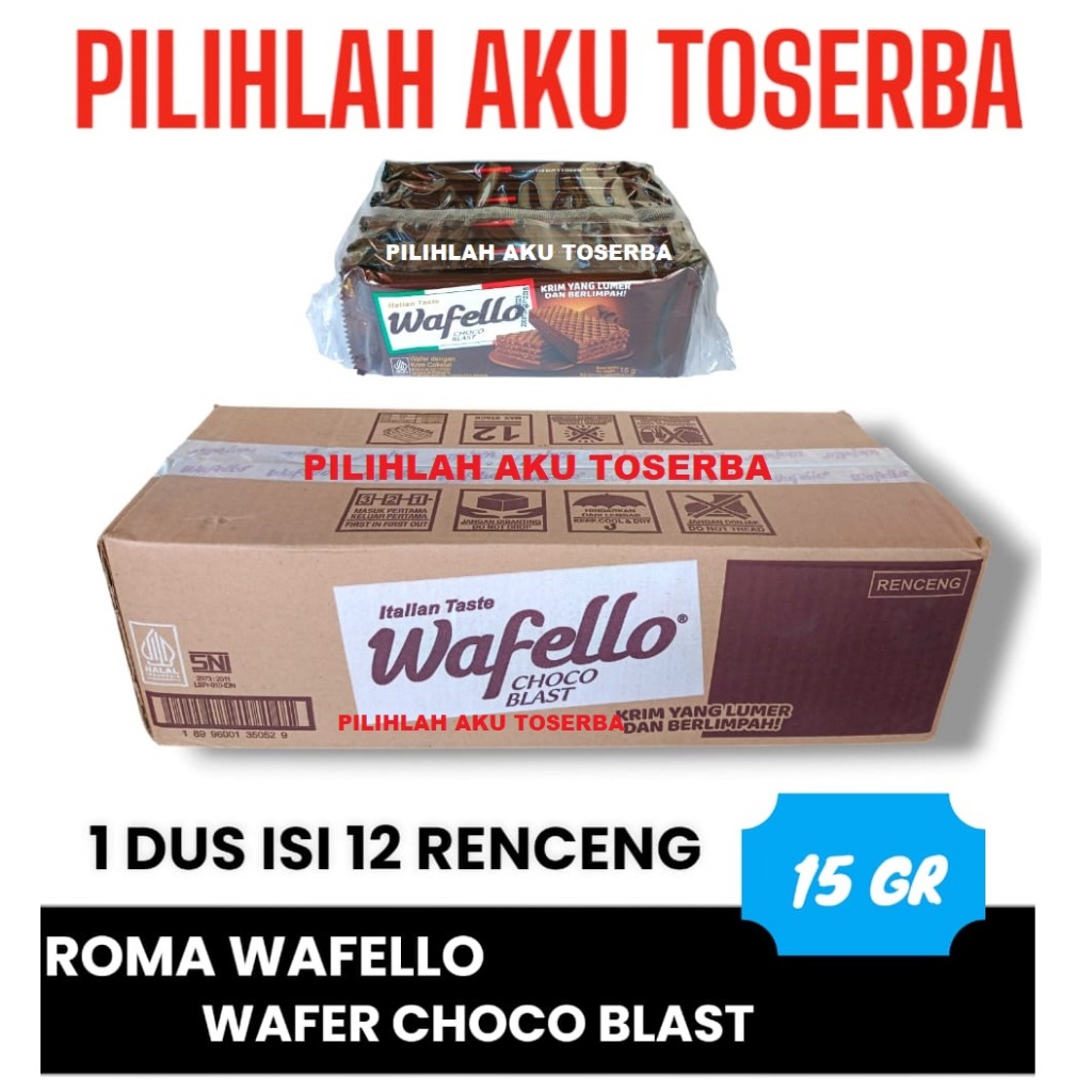 Jual Roma Wafello Choco Bst 15 gr - ( HARGA 1 DUS ISI 12 RENCENG ...