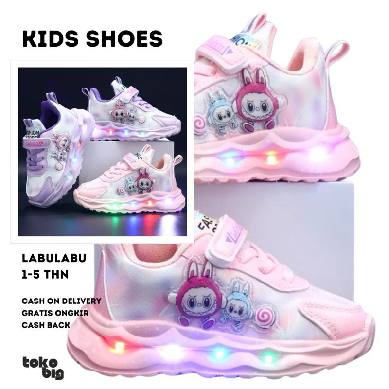 Jual [Tokobig] Import Shoes LabuLabu Sepatu Anak Labubu Sepatu Anak LED ...
