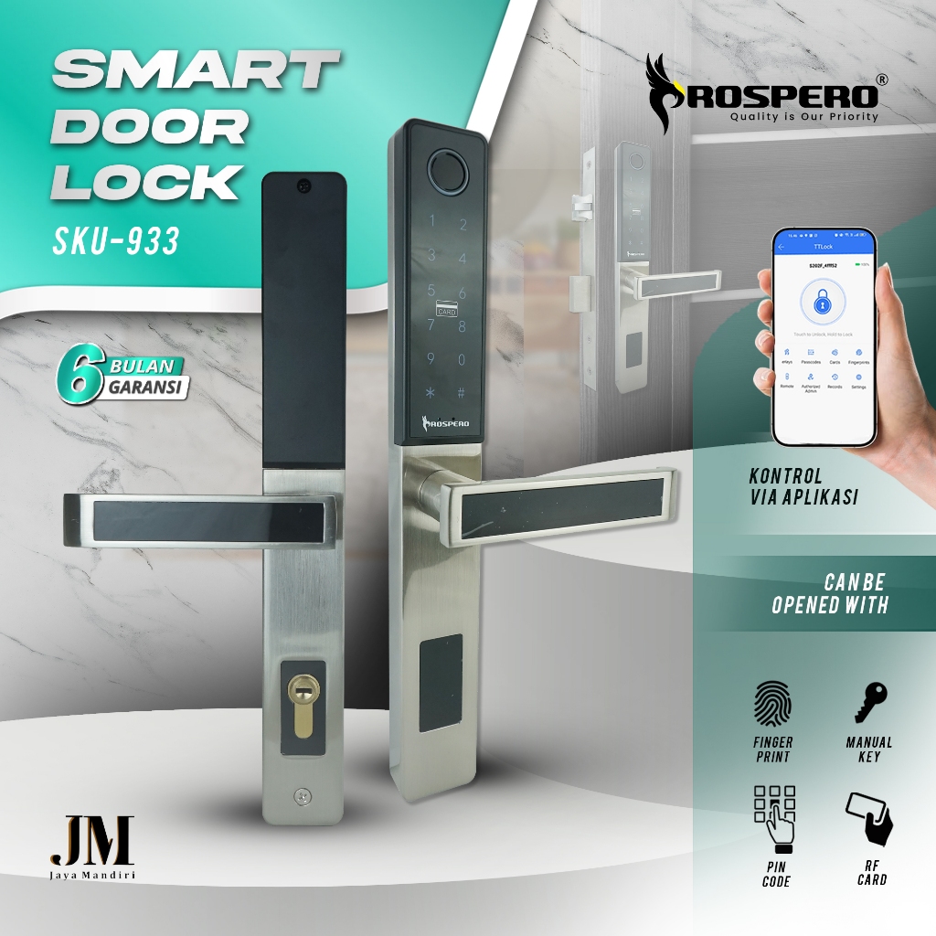 Jual Prospero Smart Lock Kunci Pintu Digital Otomatis Fitur Finger ...