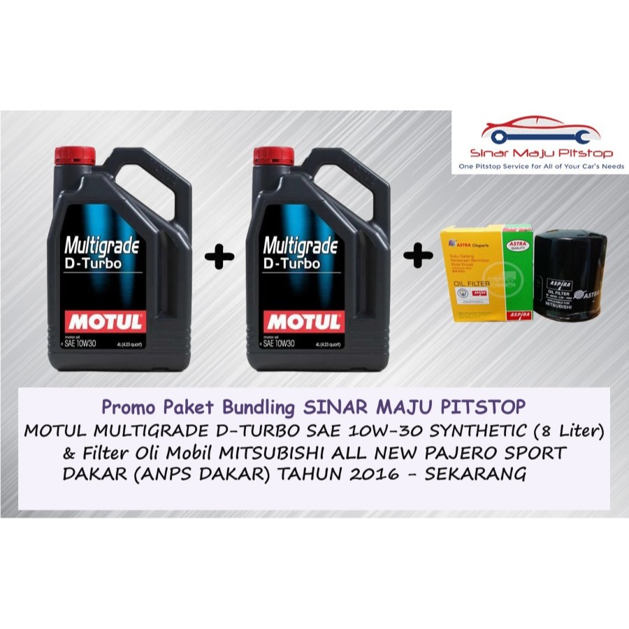 Jual Paket Oli 8 Liter MOTUL MULTIGRADE D-TURBO 10W-30 SYNTHETIC ...