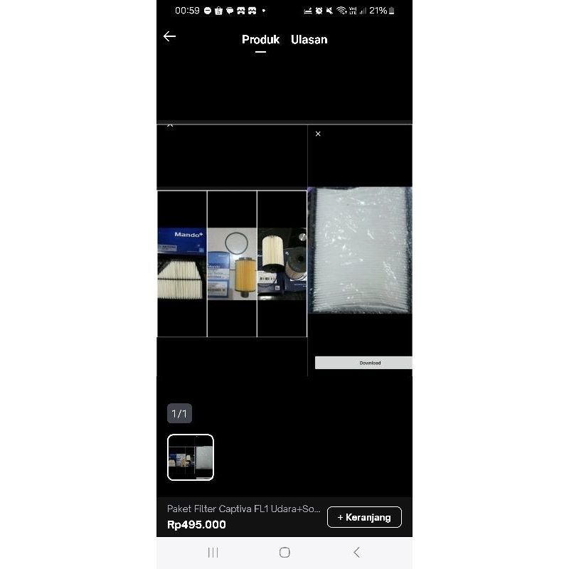 Jual Paket Filter Oli Solar Udara Cabin AC Captiva Diesel FL1 Facelift ...