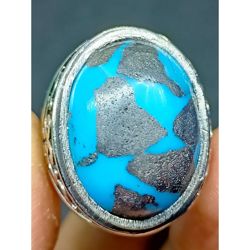 Jual Cincin Batu Badar Besi Biru , Nempel Magnet , Natural | Shopee ...