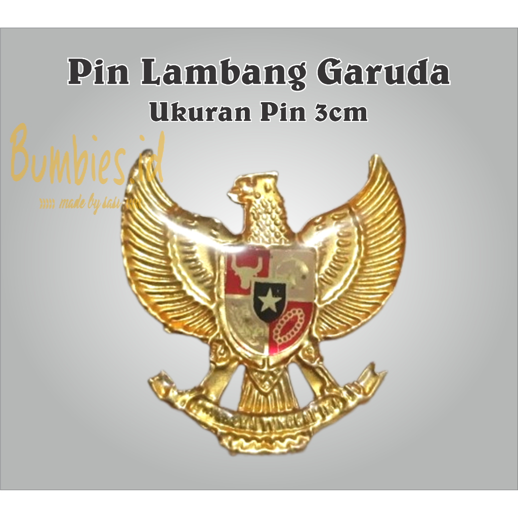 Jual Pin Garuda bahan Kuningan Emas ukuran 3cm | Pin Paskibra | Bros ...