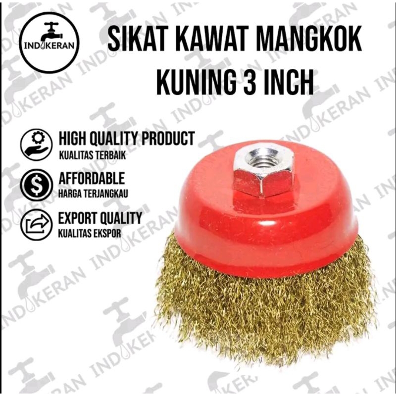Jual Sikat Kawat Besi Mangkok Wire Brush Bor untuk pekerjaan Besi ...