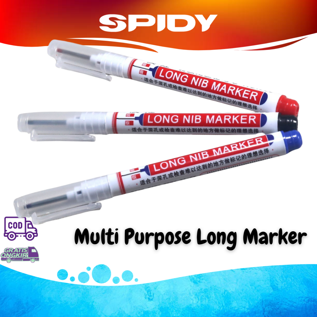Jual Spidol Long NIB Marker Panjang 2cm Penanda Anti Air Serbaguna Di ...