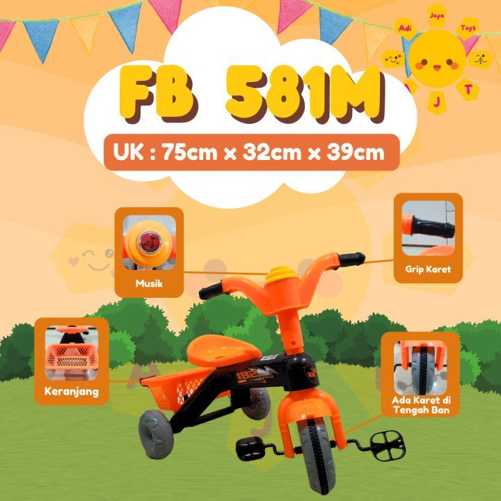 Jual Sepeda orange roda tiga FB//sepeda roda tiga | Shopee Indonesia