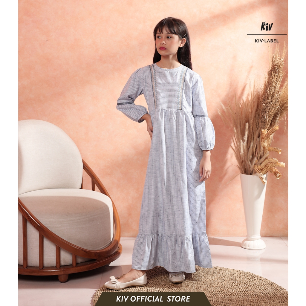 Jual KIV Gamis Anak Perempuan Katun Salur Bordir Red Merah White Putih ...