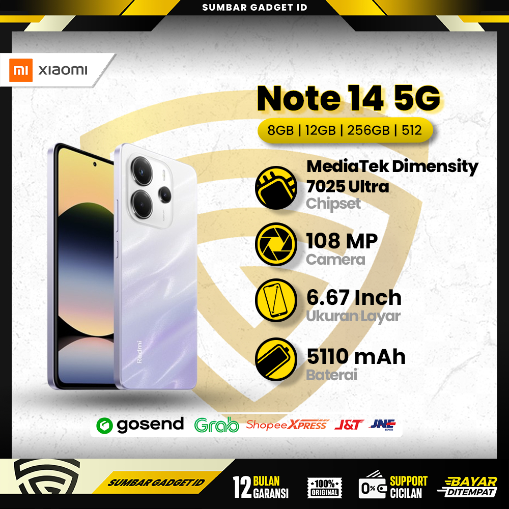 Jual Xiaomi Redmi Note 14 5G 12+512GB|8/256 Note 14 4G 8+256GB|8+128GB Original Garansi Resmi ...