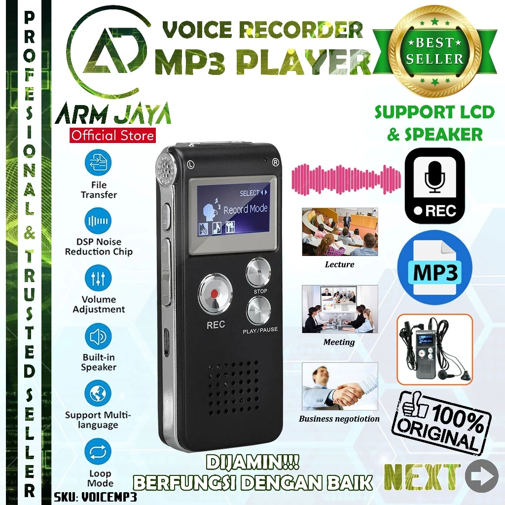 Jual Digital Voice Recorder USB dengan Memori Internal Gratis 8GB ...