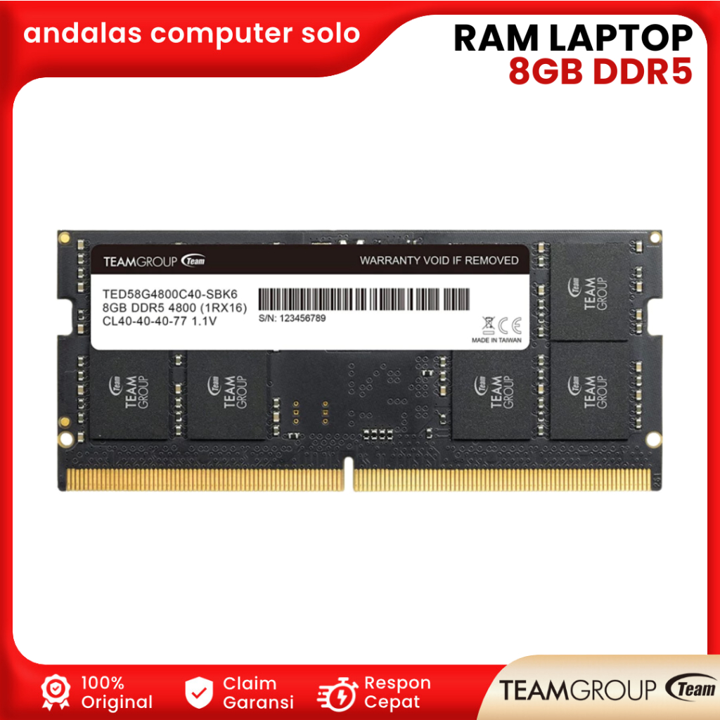 Jual RAM LAPTOP TEAM GROUP ELITE 8GB 16GB DDR5 5600MHz SODIMM LAPTOP ...